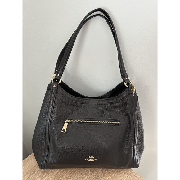Coach | Bags | Coach Kristy Black Leather Shoulder Bag C623 Satchel ...